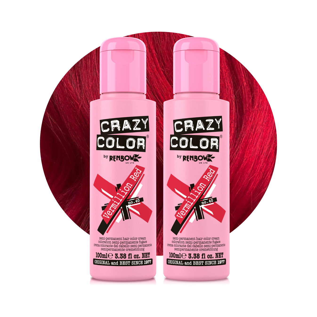 Vermillion Red | Semi-Permanent Scarlet Red Hair Dye | Crazy Color