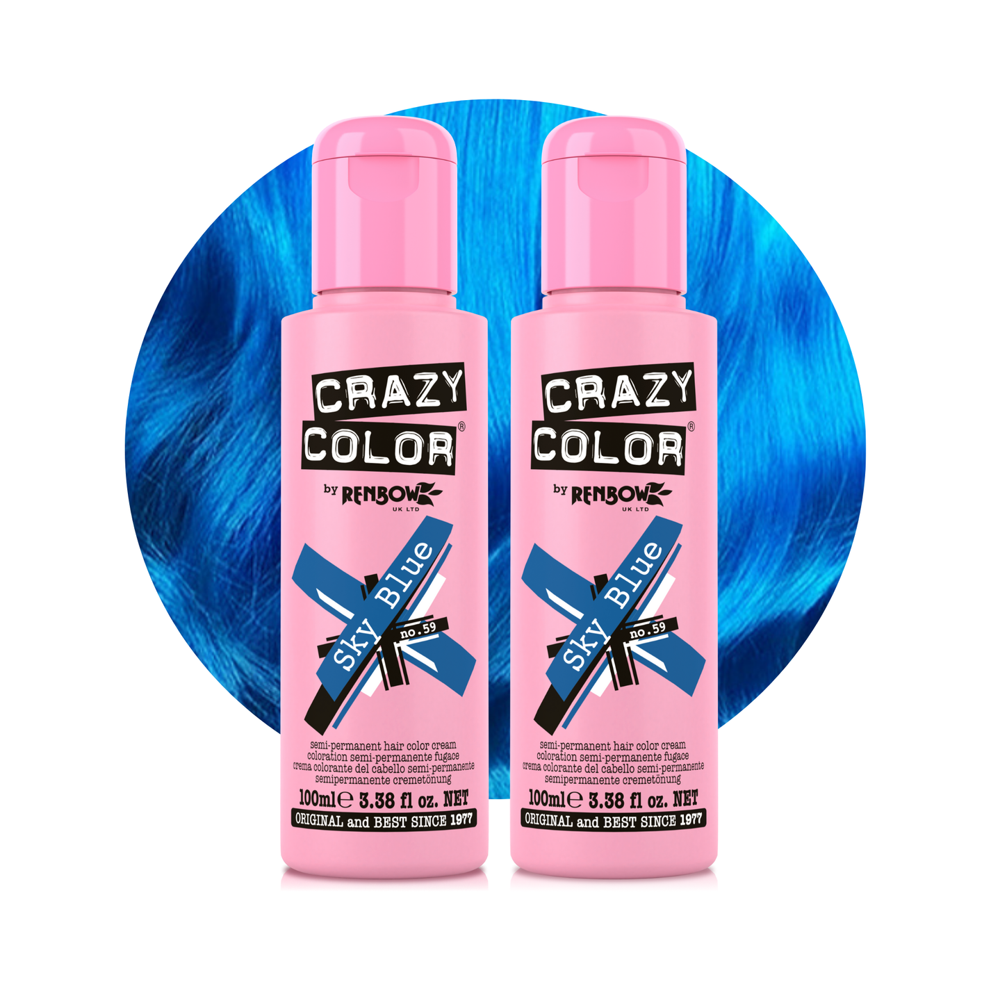 Sky Blue | Semi-Permanent Royal Blue Hair Dye | Crazy Color