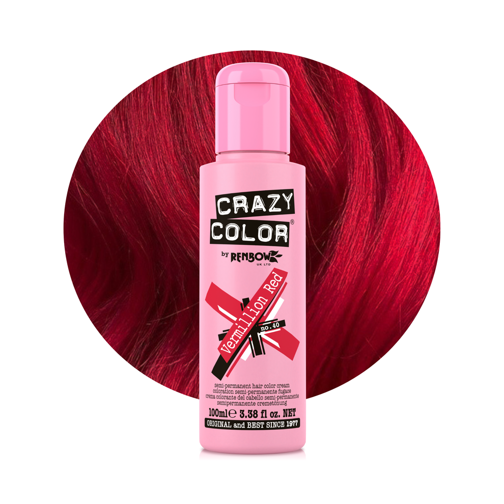 Vermillion Red | Semi-Permanent Scarlet Red Hair Dye | Crazy Color
