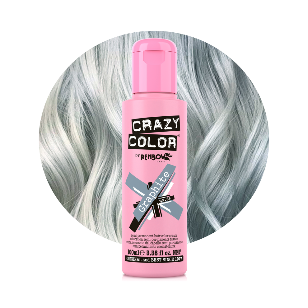 Graphite | Semi-Permanent Light Steel Grey Hair Dye | Crazy Color