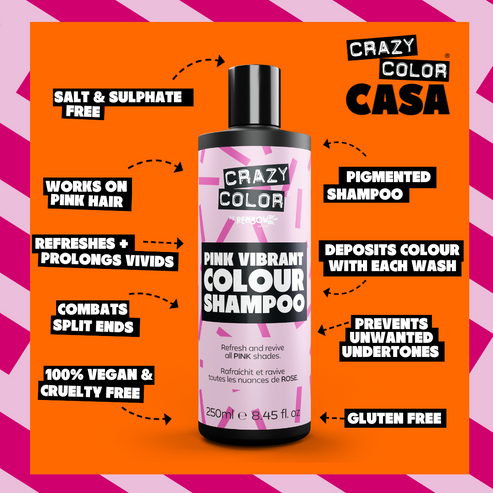 Vibrant Pink Shampoo | Pigmented to boost your pink hair | Crazy Color